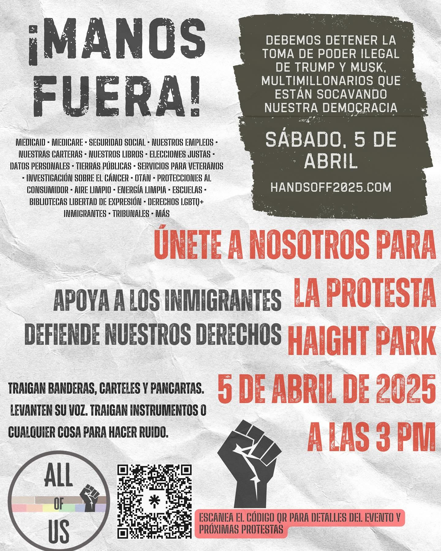 Hands Off-April 5th Protest Flyers - by All of US - Allofus