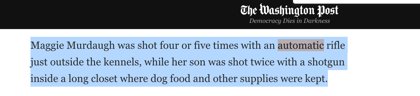 Alex Murdaugh shot wife with AR-style semi-automatic rifle