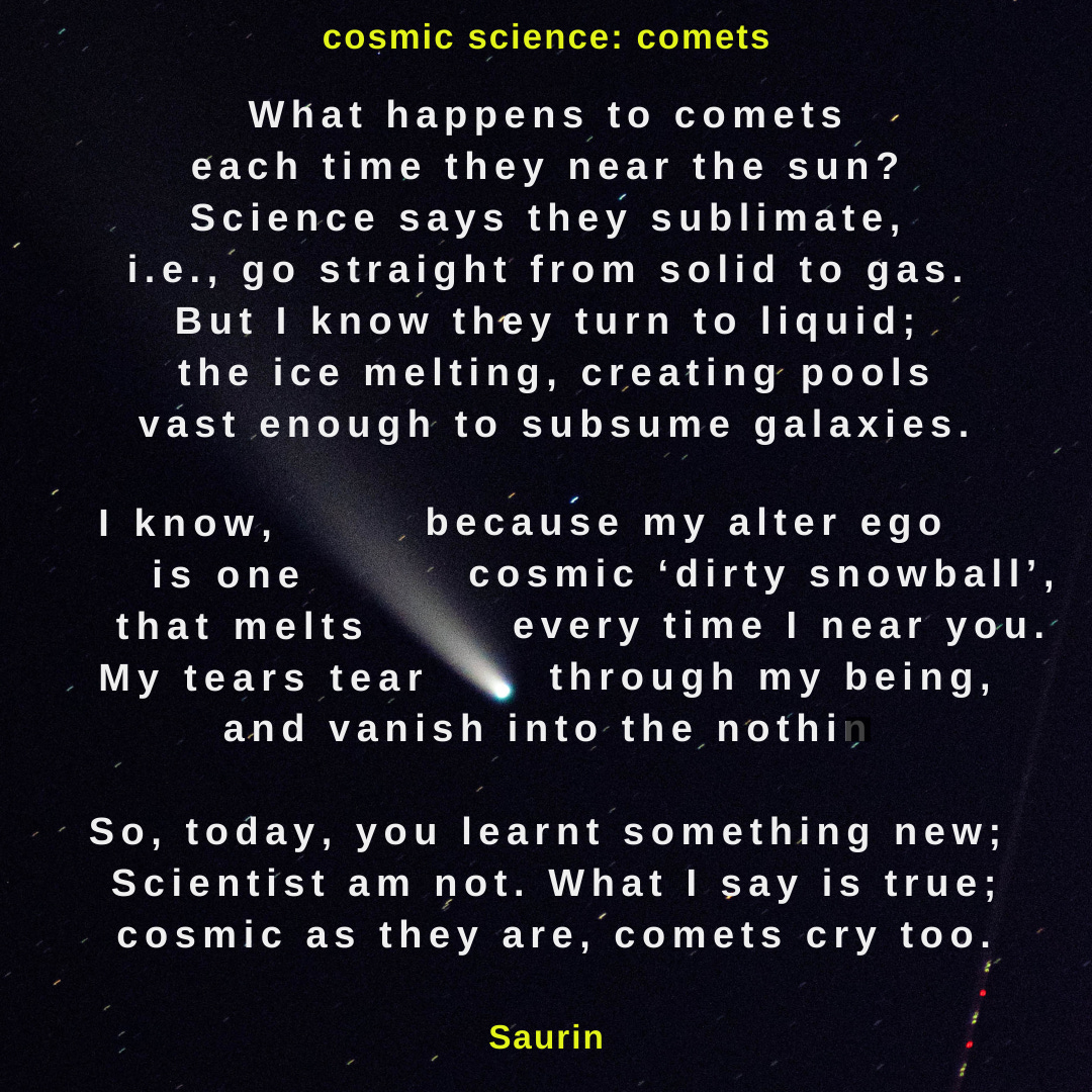 cosmic science: comets - by saurin desai - Solitary Poet