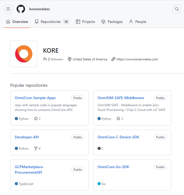 Getting started with Kore Wireless Connectivity API