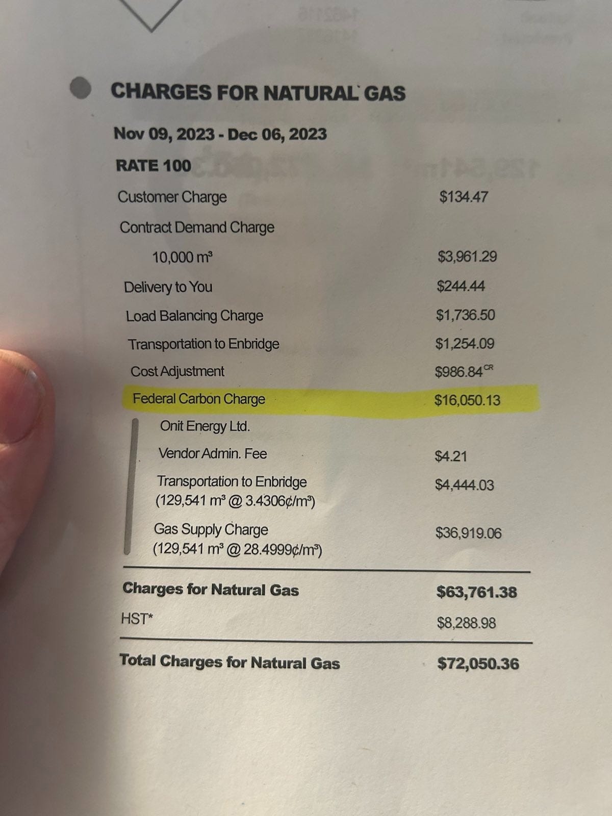 LOOK: Ontario farmers natural gas bill for one month shows a whopping ...