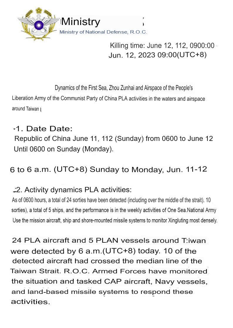 Chinese Military Aircraft & PLAN Vessels Spotted Around Taiwan June ...