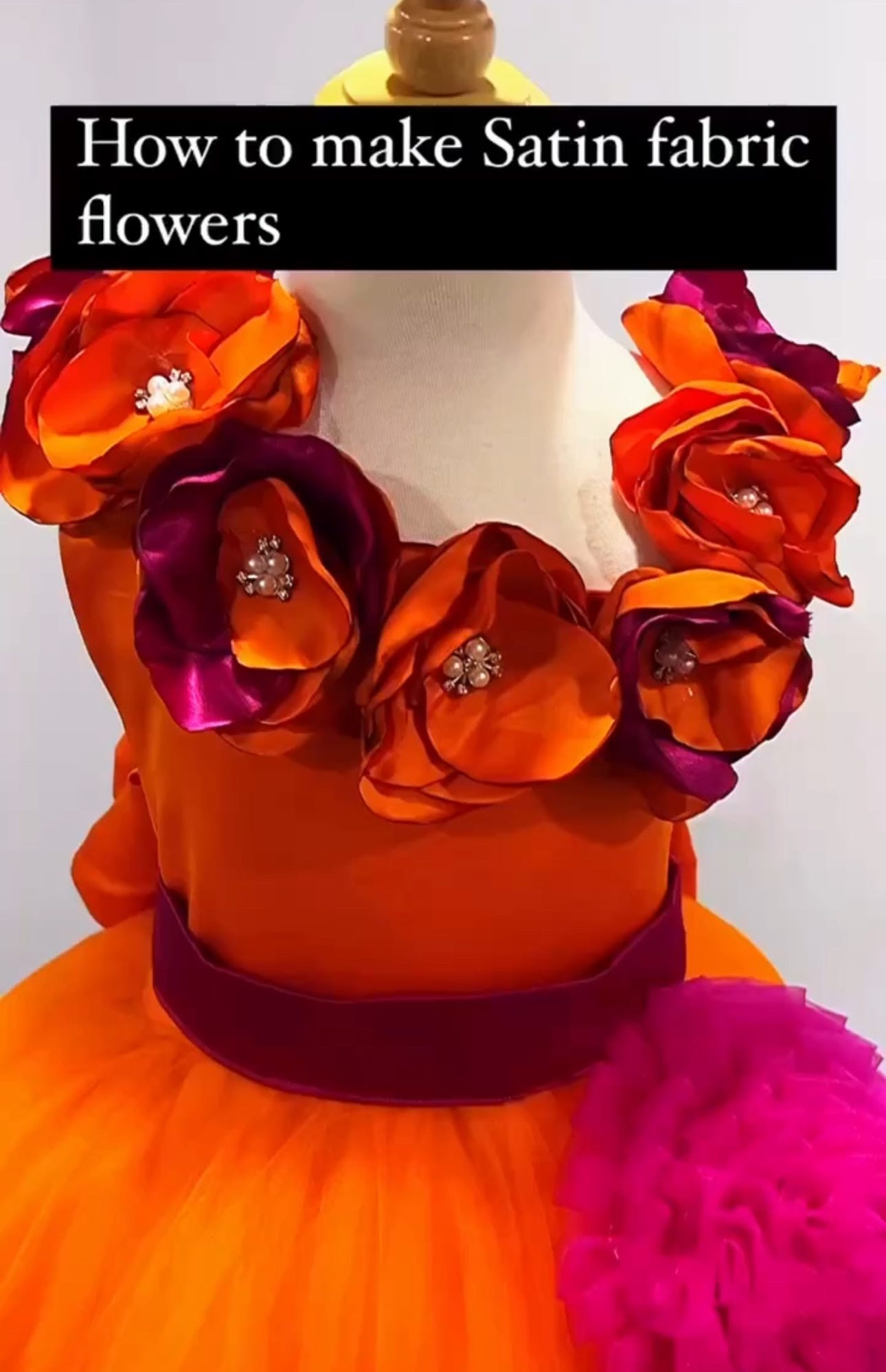 HOW TO MAKE SATIN FLOWERS FOR PRINCESS DRESSES