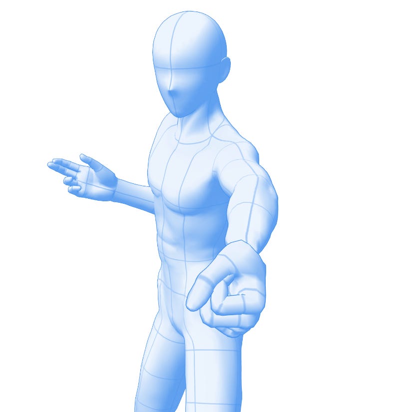 Drawing a swordsman character