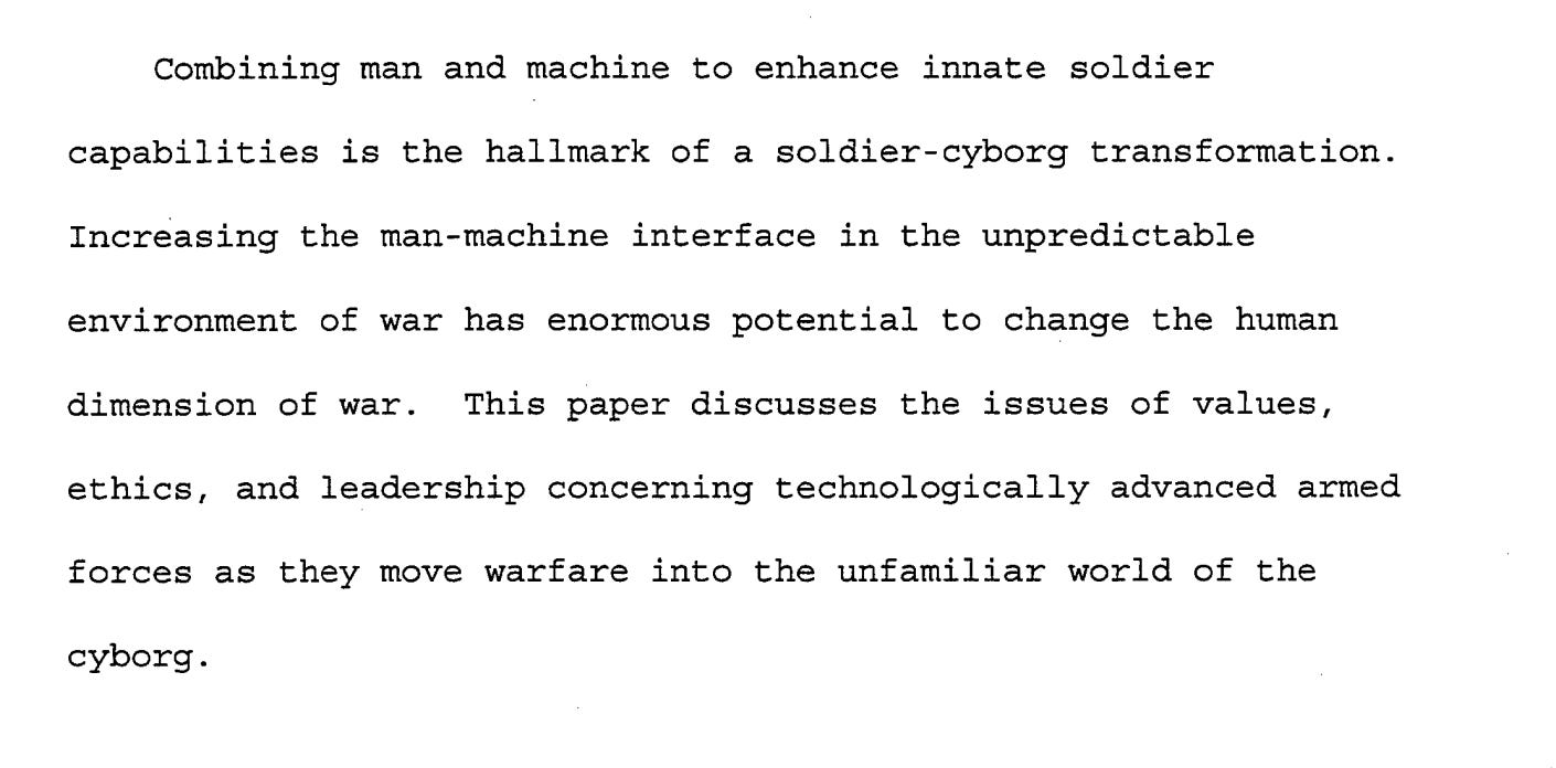 Cyborg Soldier 2050: Human/Machine Fusion