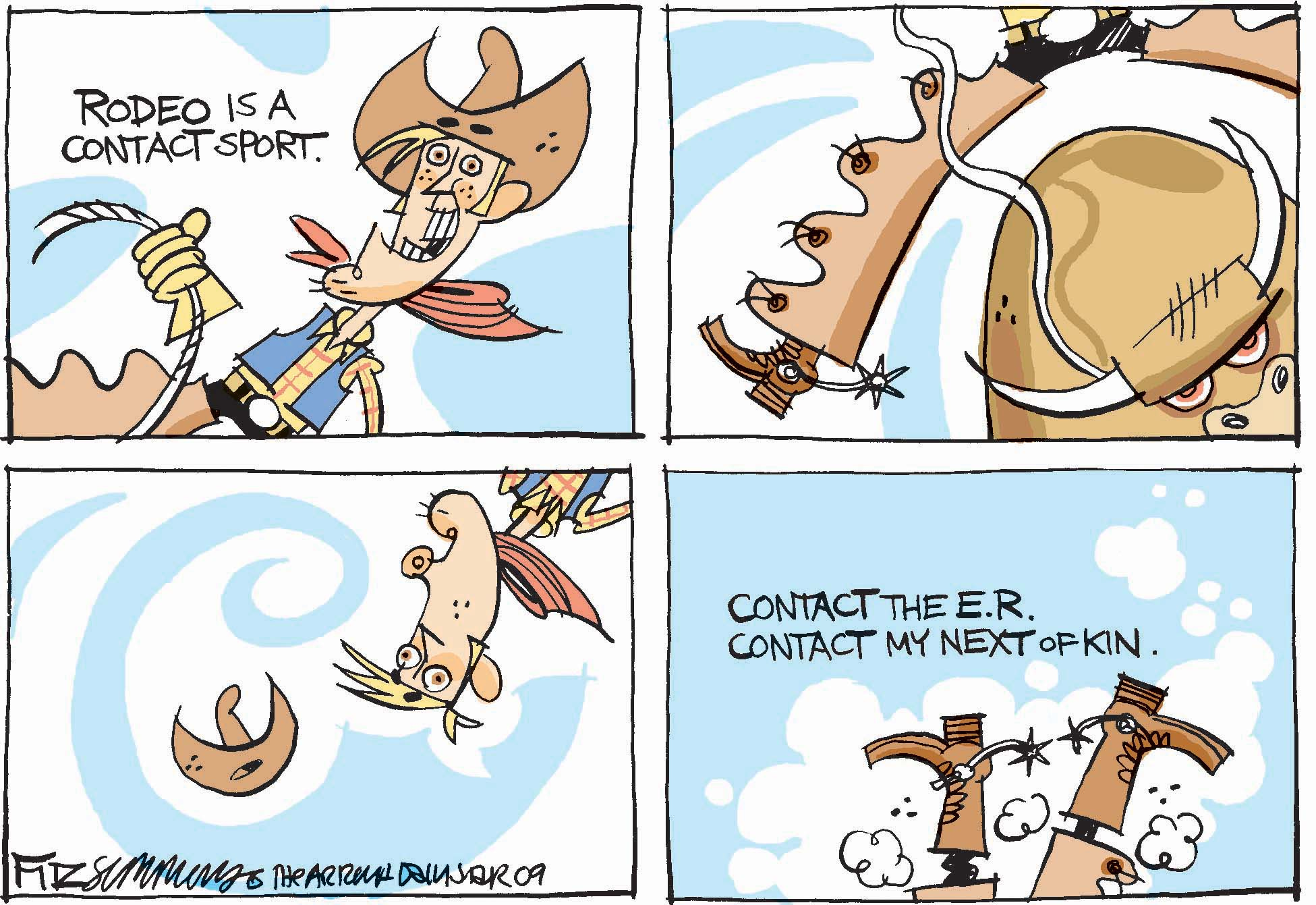 I like drawing rodeo cartoons - by David W Fitzsimmons