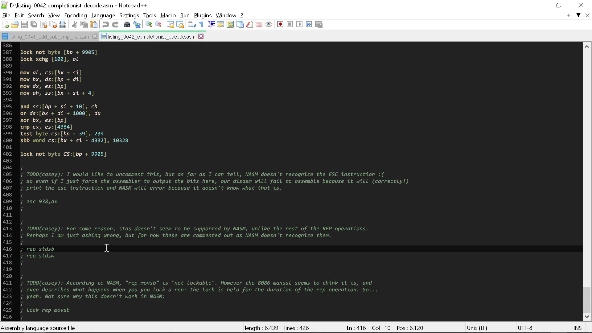 Opcode Patterns in 8086 Arithmetic - by Casey Muratori