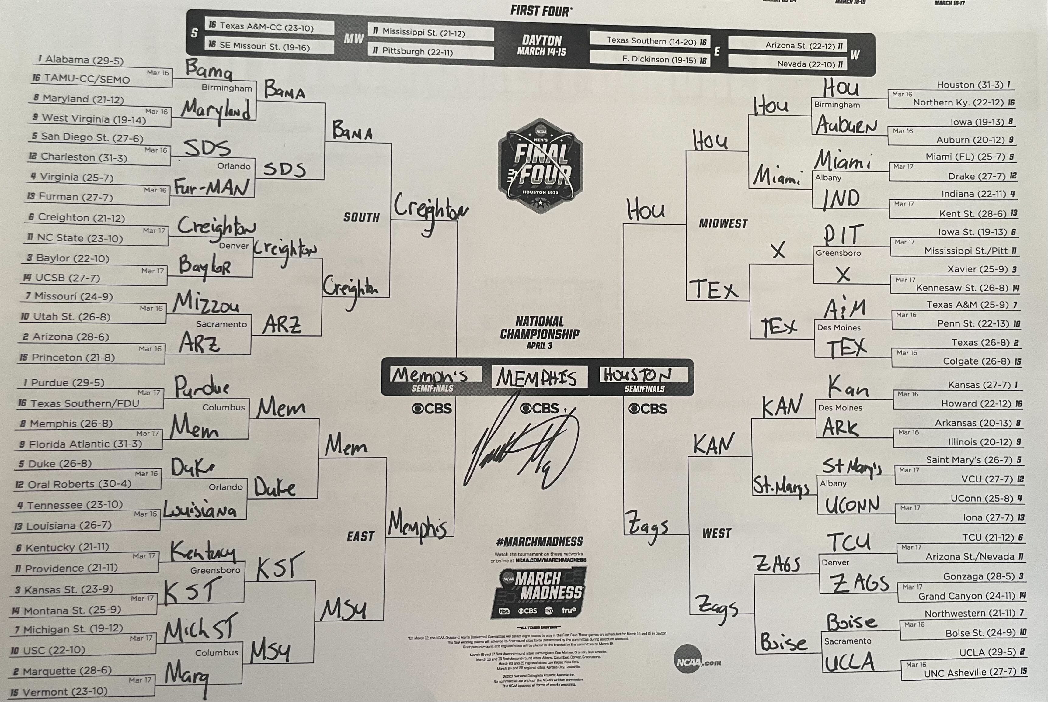 NCAA Charity Bracket + Valspar Notes