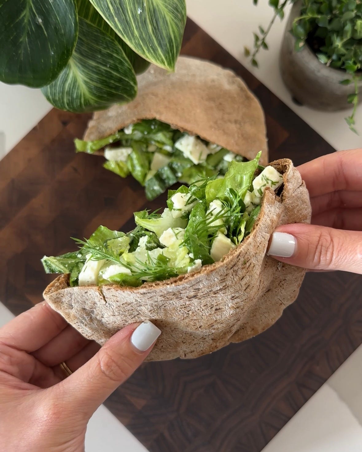 Maroulosalata Stuffed Pita - by Maxine Sharf