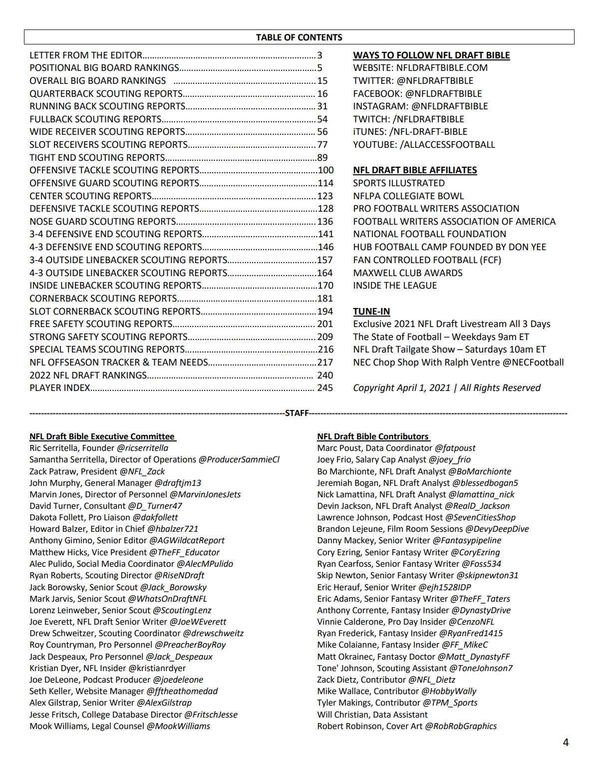 NFL Draft Bible: Historical Library 2021