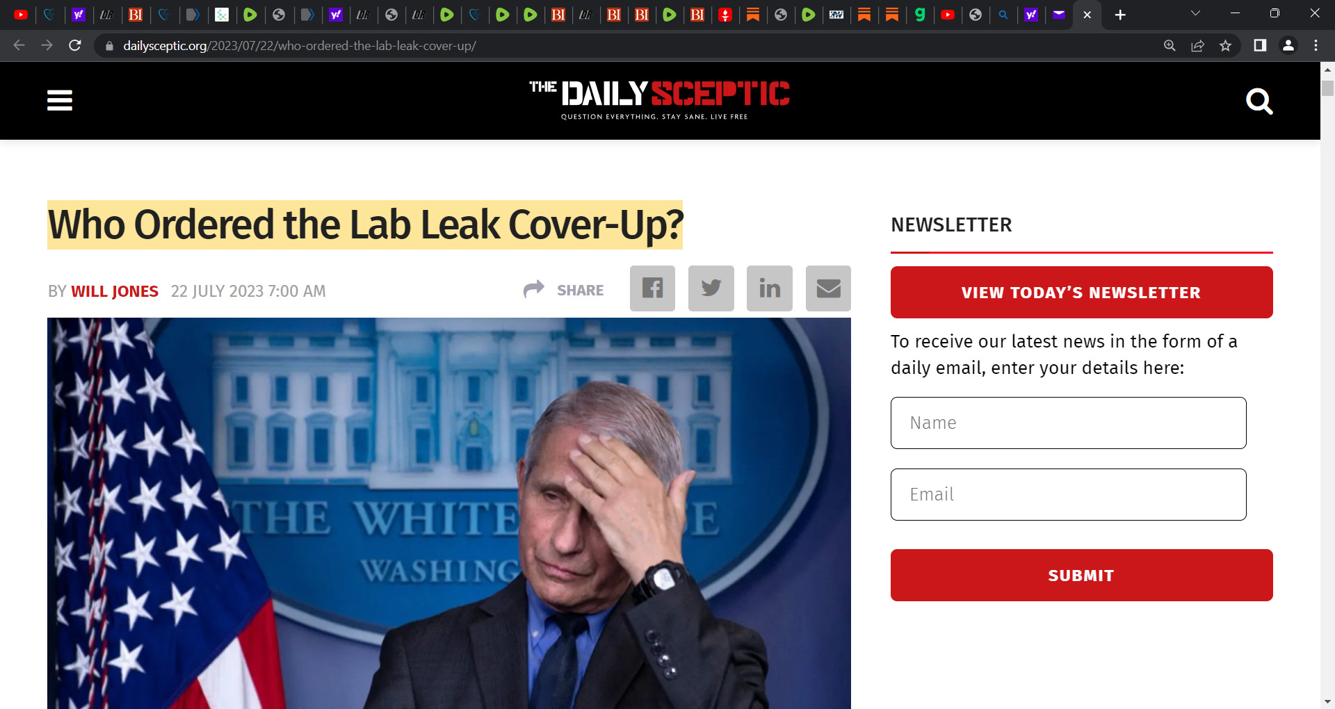 Will Jones The Daily Skeptic is striking deep into enemy territory ...