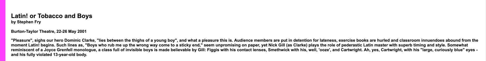 The Shameful Secrets of Stephen Fry.