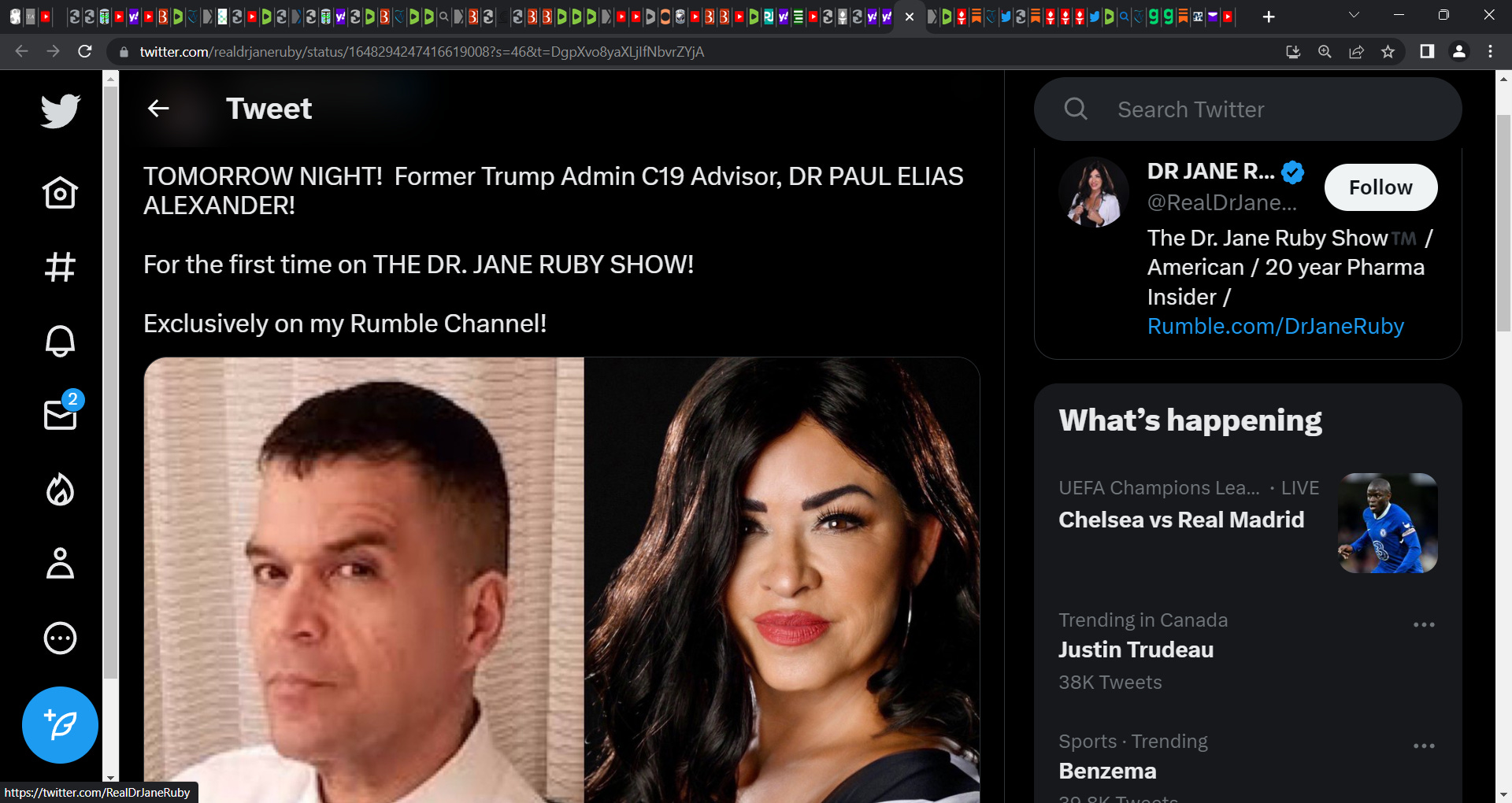 Apologies, was going on with Dr. Jane Ruby but in travel and my times ...