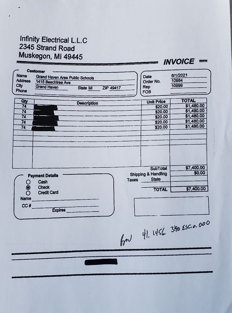 Wheeler Embezzlement Invoices - by Concerned Parent