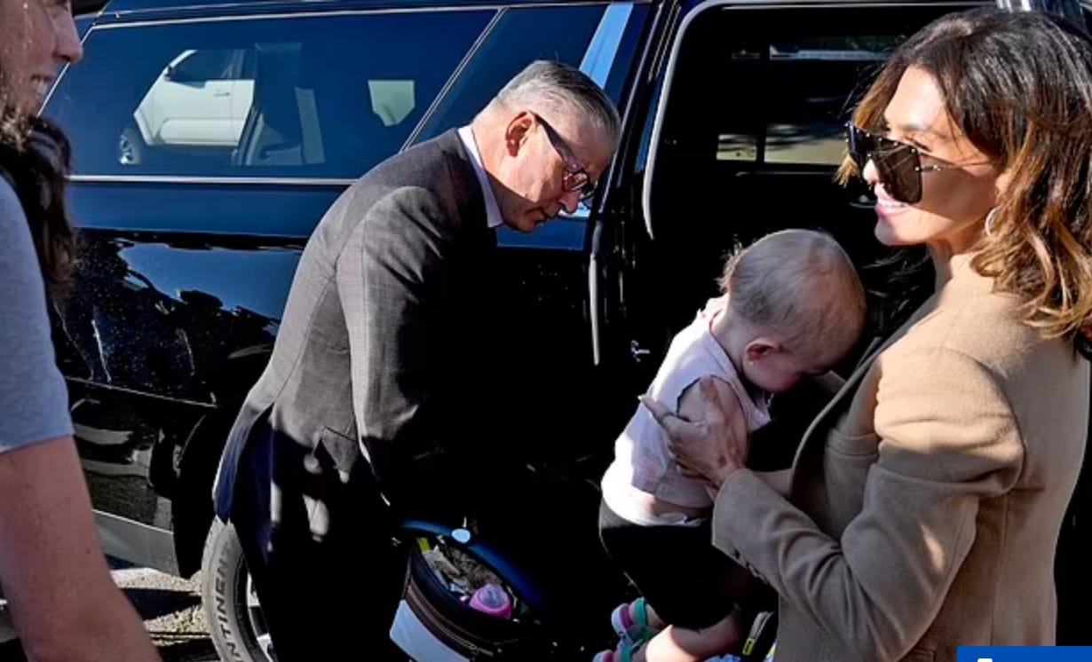 Alec Baldwin’s Wife And Crying Baby at Santa Fe Trial, Publicity Stunt ...