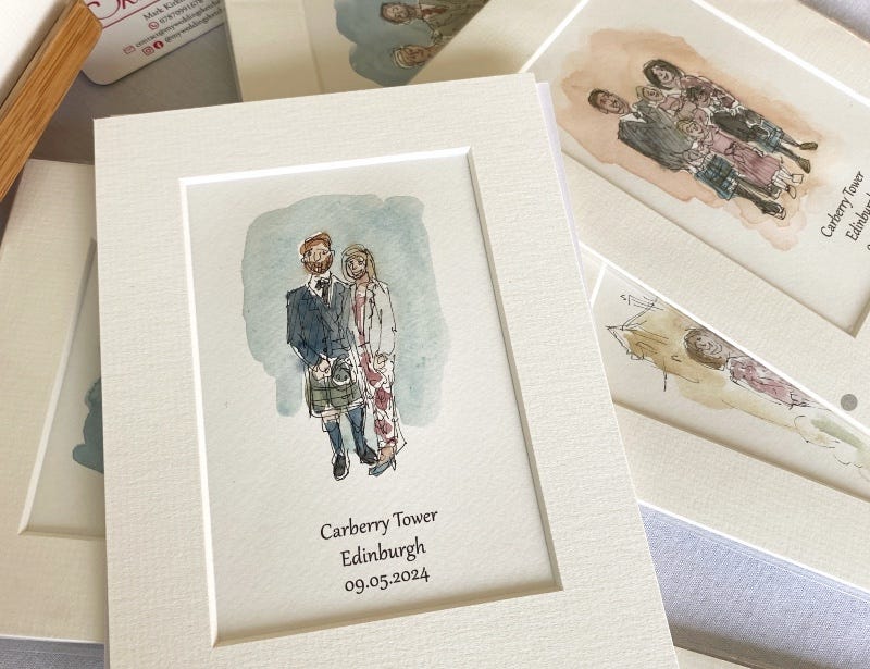 Live Wedding Sketching - Edinburgh Sketcher