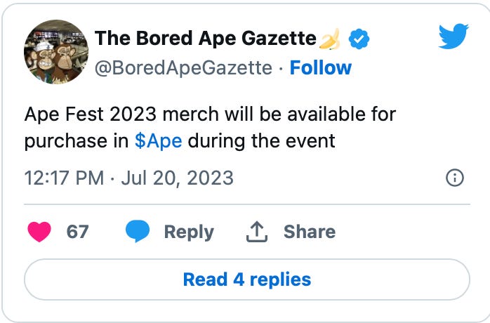 APECOIN DAO-N Low #26 - by The Bored Ape Gazette🍌