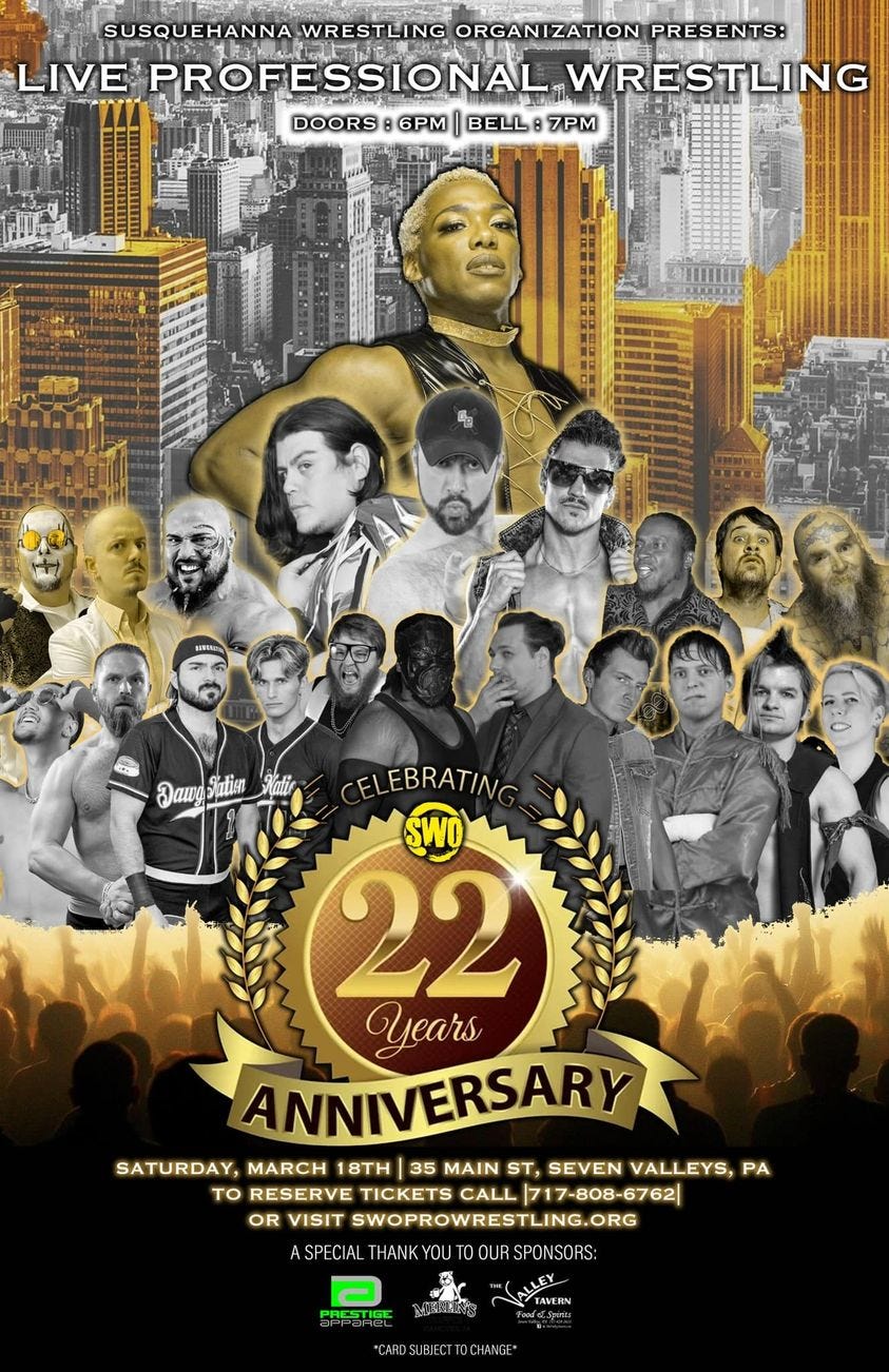Saturday: SWO celebrates their 22nd Anniversary