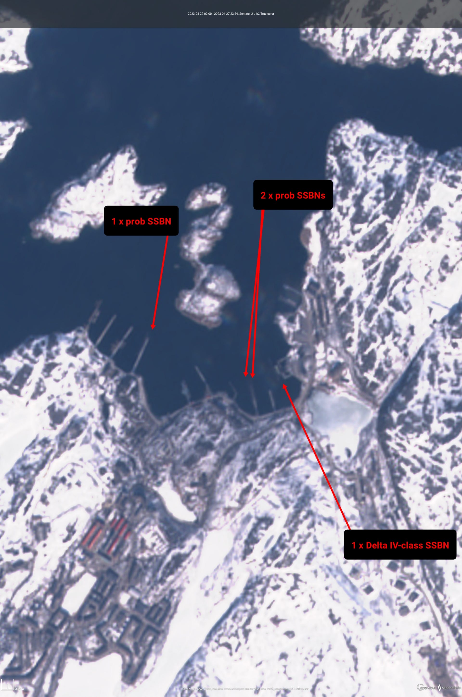 April 27th - Sentinel imagery of Northern Fleet Bases