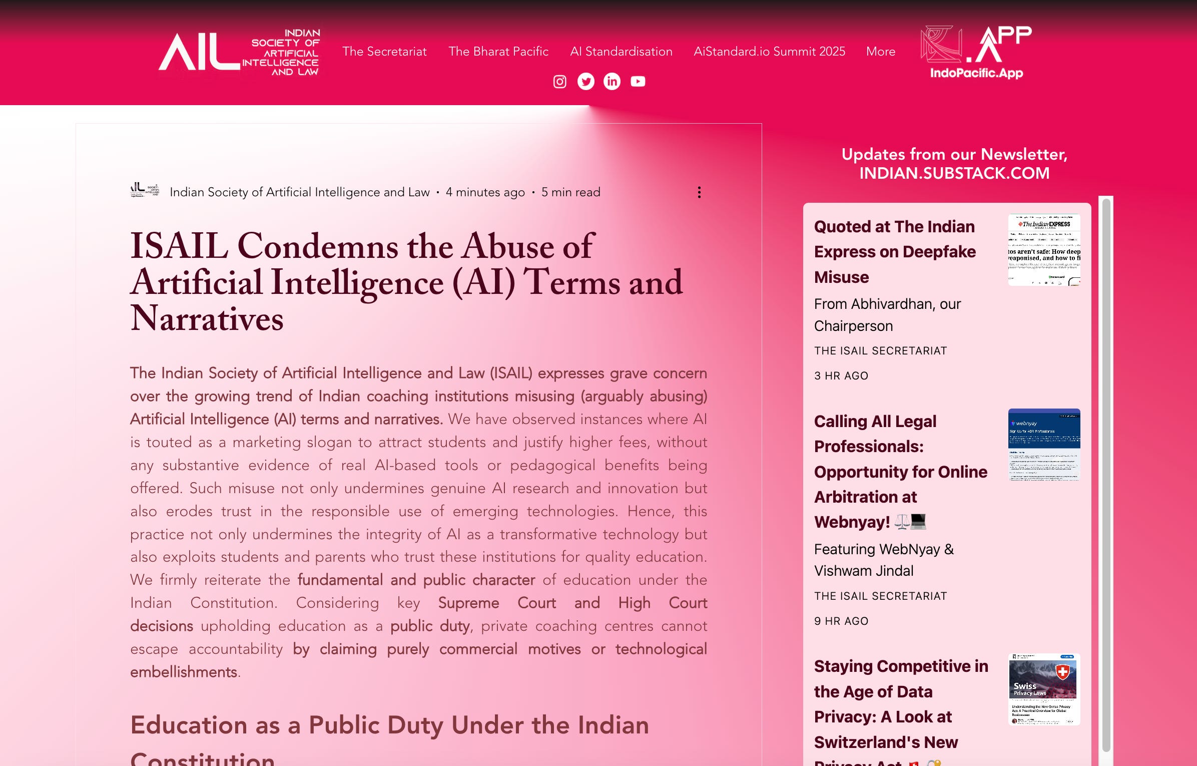 ISAIL Condemns the Abuse of Artificial Intelligence (AI) Terms and ...