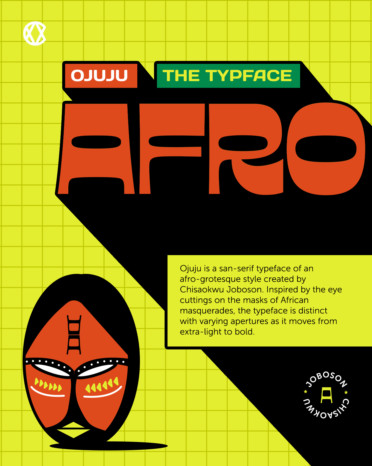 The Ojuju Typeface - An Afro-Grotesque Font by Chisaokwu Joboson