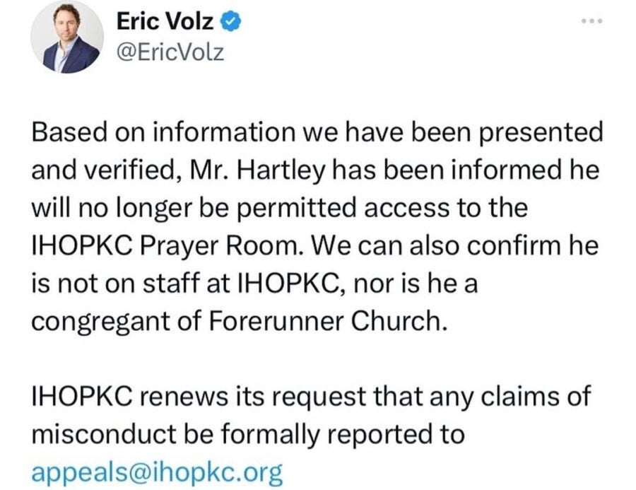 IHOPKC Removes Prominent Prophet Bob Hartley From Prayer Room After ...