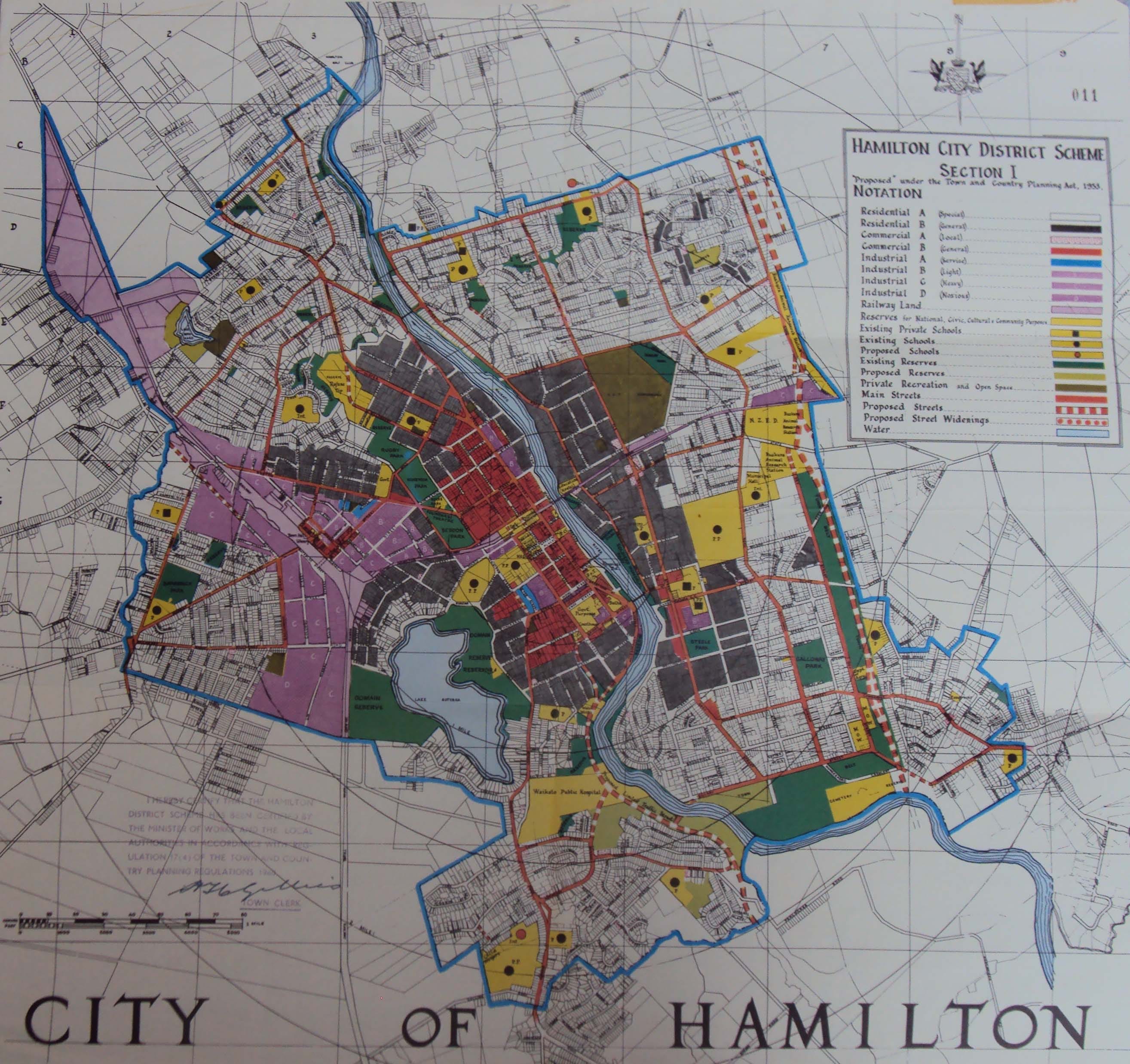 Hamilton zoning map 1960s - by Peter H
