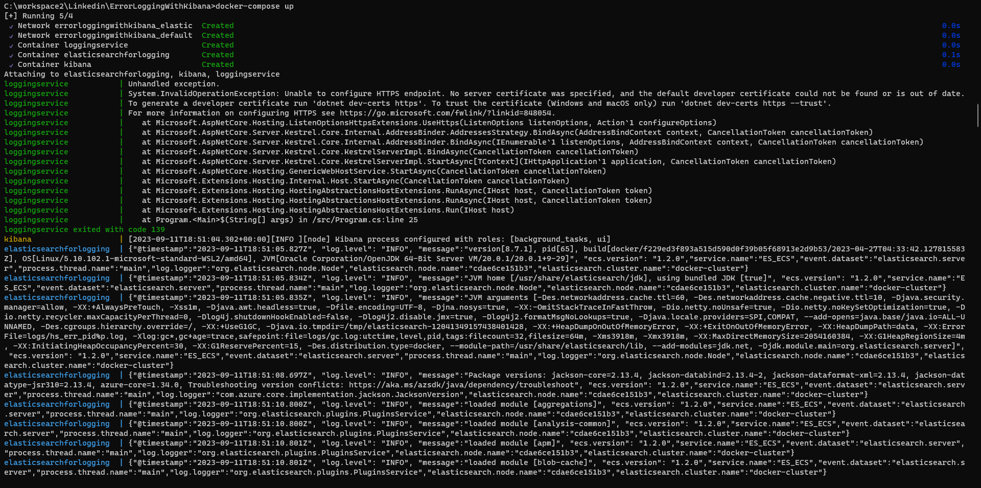Logging into Elasticsearch using Serilog and monitoring logs in Kibana (for .NET Core).