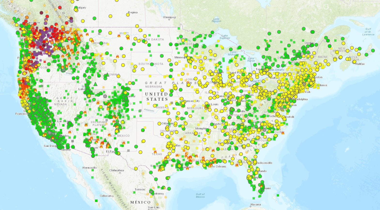 Global Wildfire Locations For Last 24 Hours - August 21st, 2023