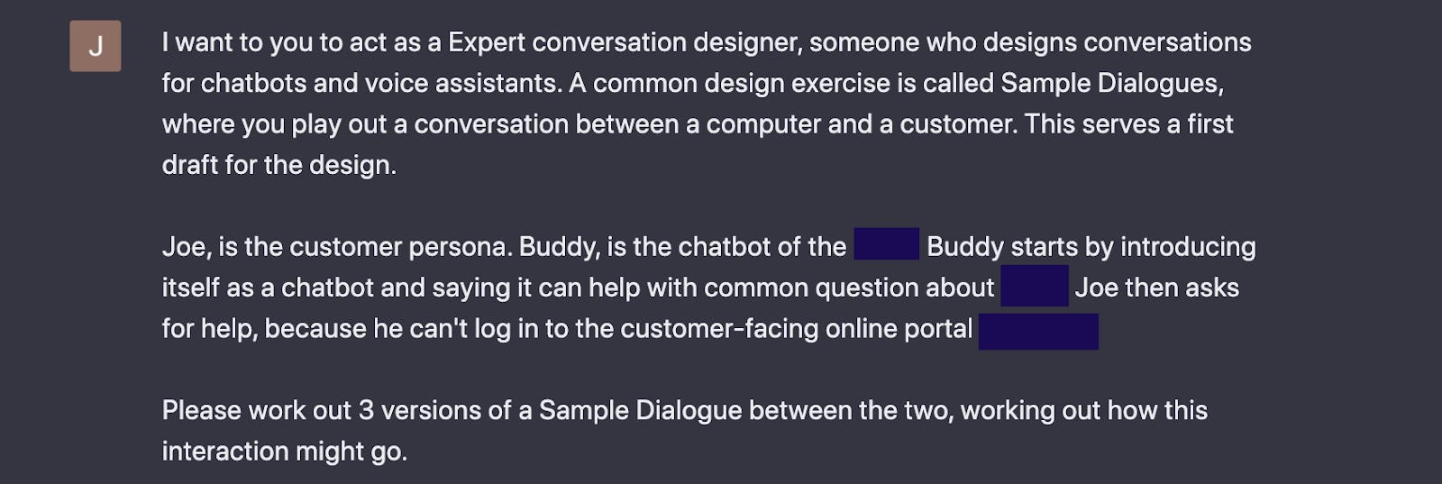 Writing Sample Dialogues with ChatGPT