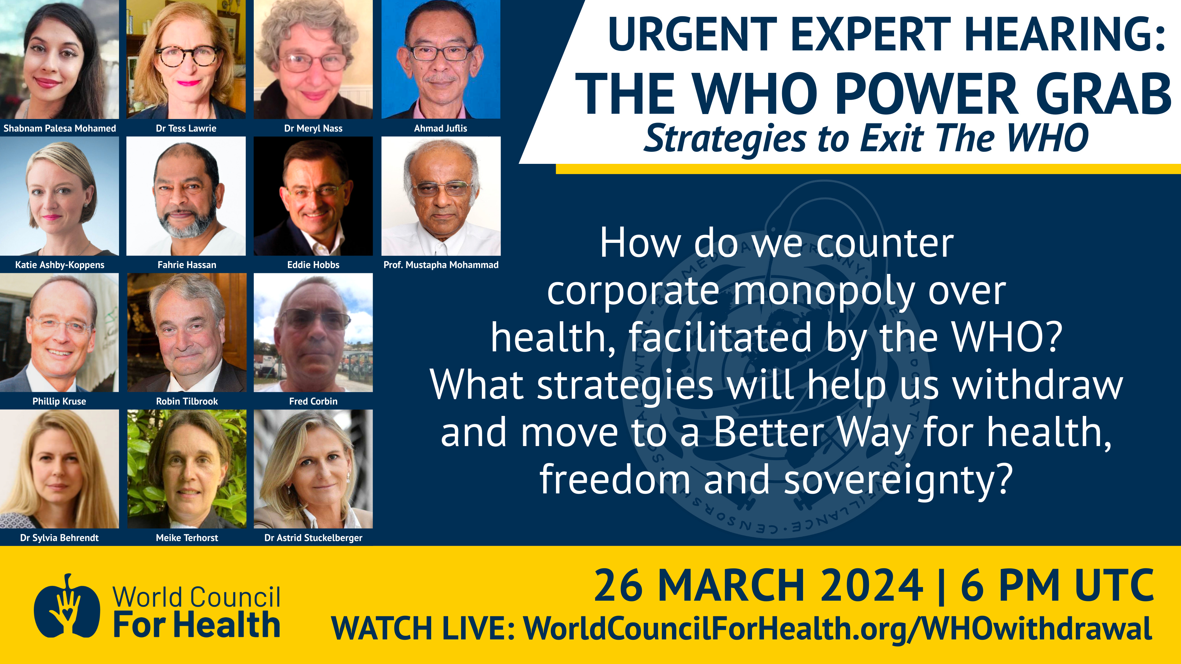 Strategies to Counter the WHO Power Grab – Fact Finding Expert Hearing