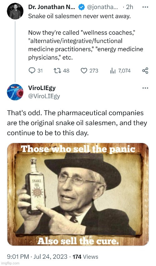 The Snake Oil Tycoon - by Mike Stone - ViroLIEgy Newsletter
