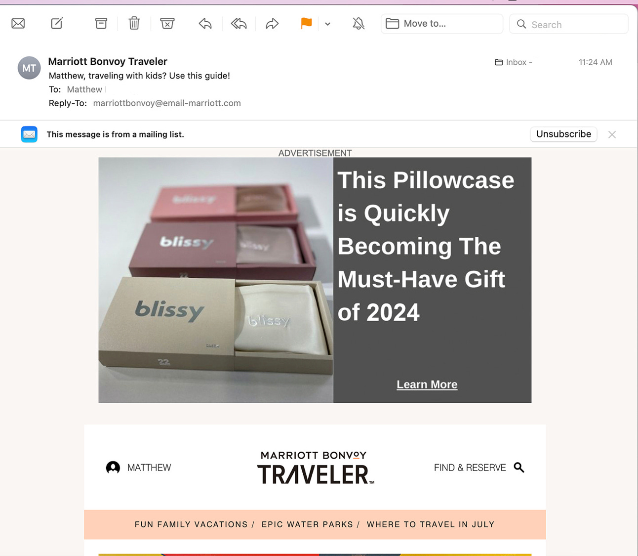 Why is Marriott putting ads at the top of their loyalty emails?