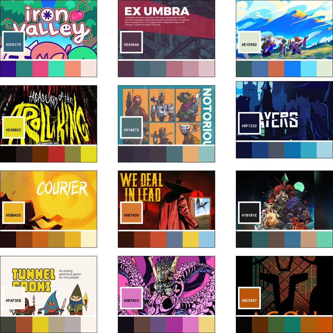 Exploring color palettes - by Exeunt Press
