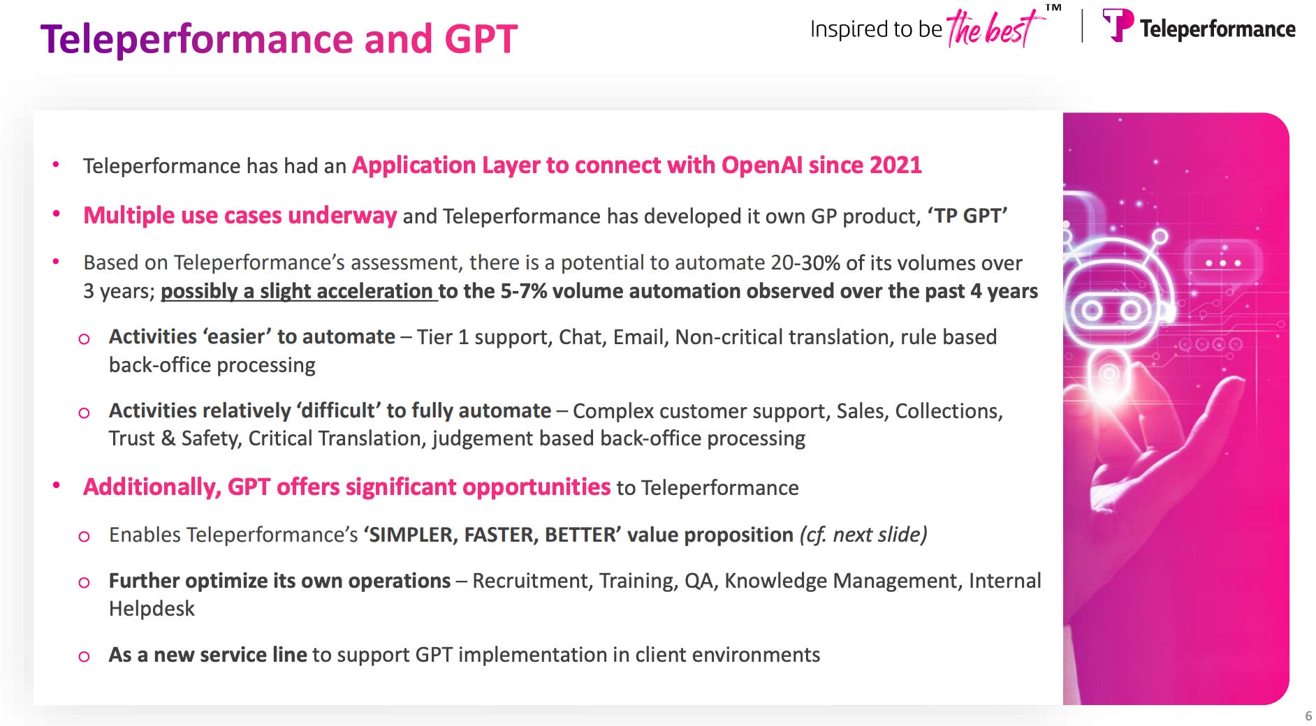 Tesis Quality Value: Teleperformance: una situación especial tras el ...