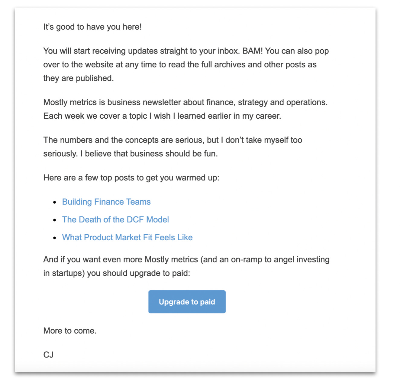 How to write a welcome email for new Substack readers