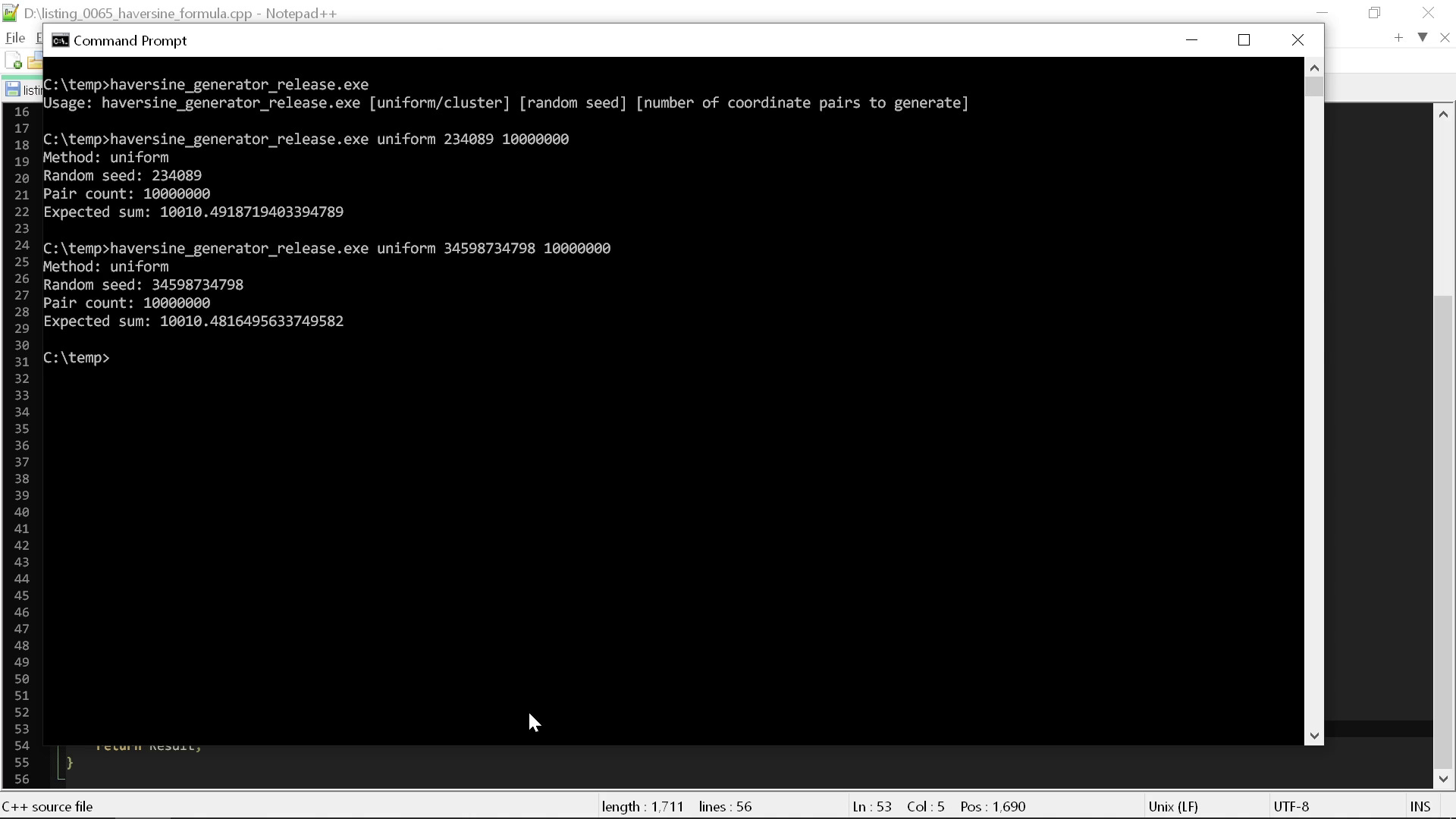 Generating Haversine Input JSON - by Casey Muratori