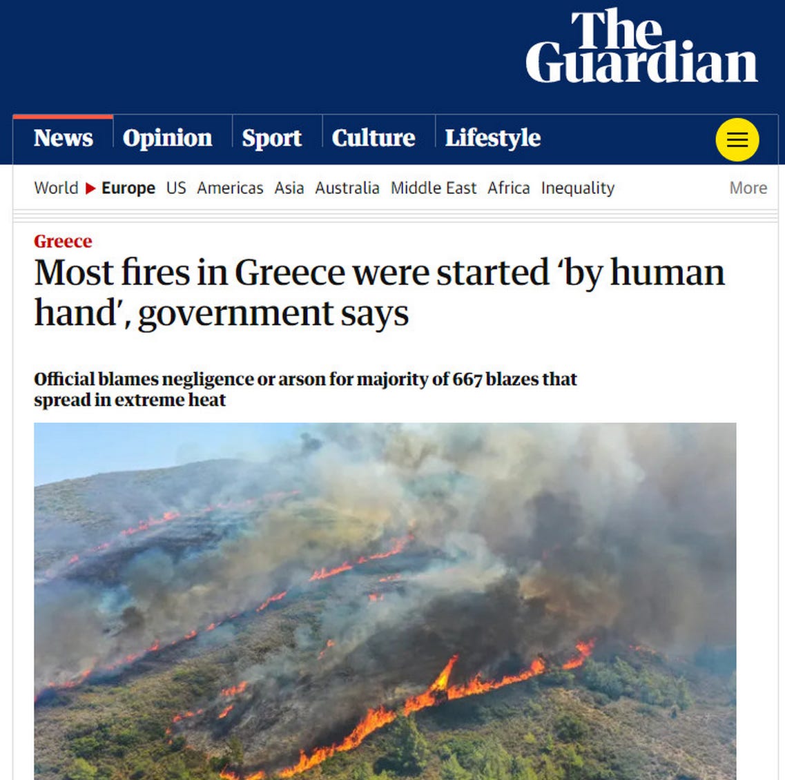 Οι Πυρκαγιές Στην Ελλάδα-Ανθρώπινη Πράξη Και Όχι Καταστροφή Από Την ...