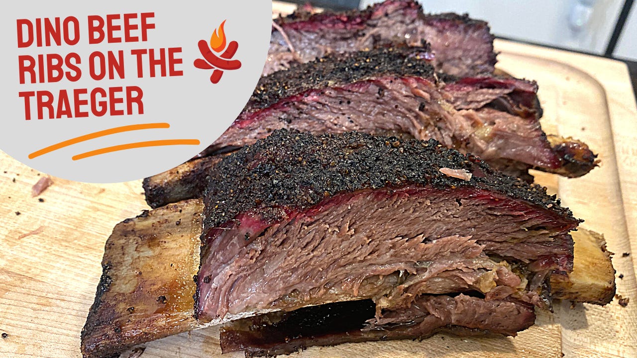 Smoked Dino Beef Short Ribs on the Traeger 🥩