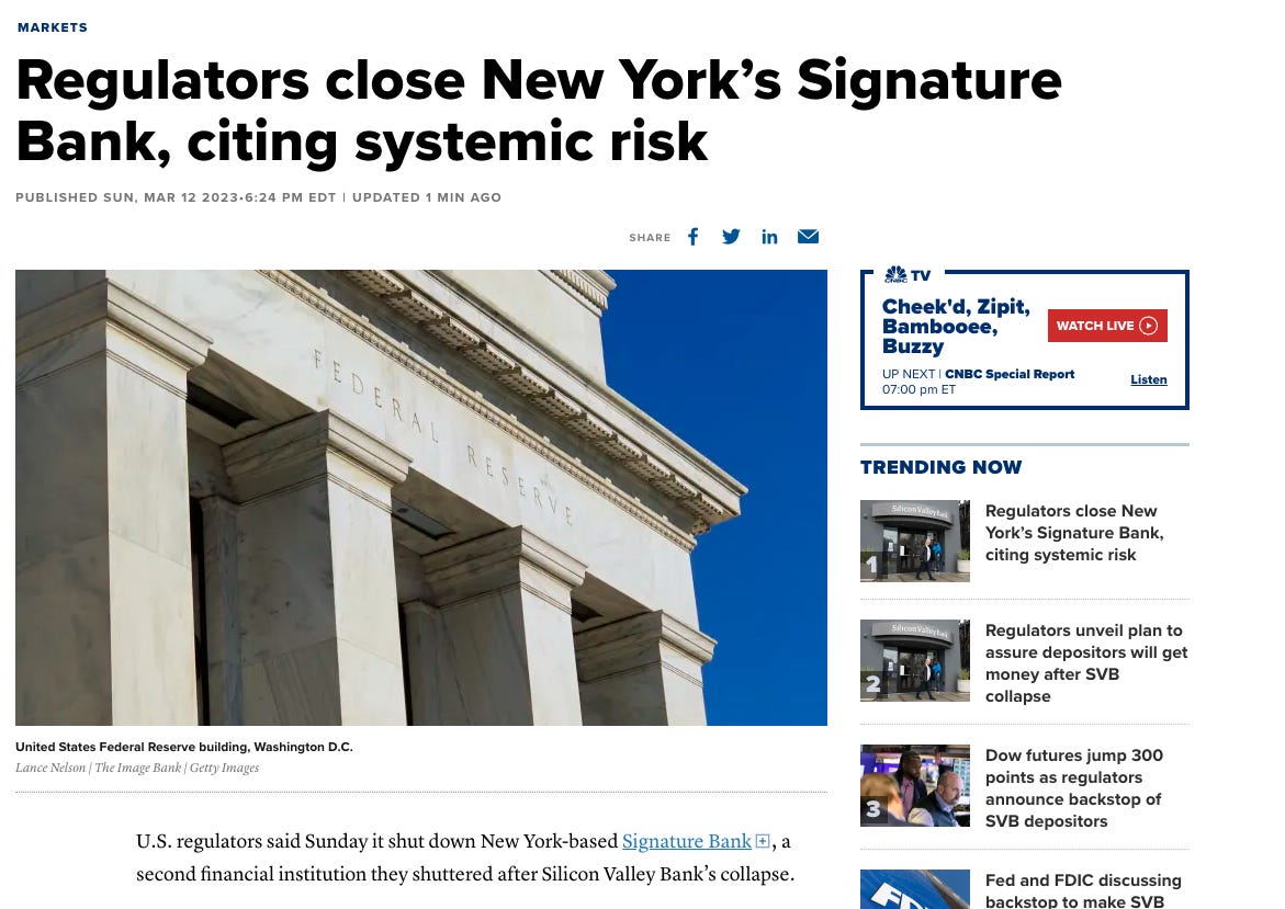 First SVB, Tonight Signature Bank Failed - The Farm