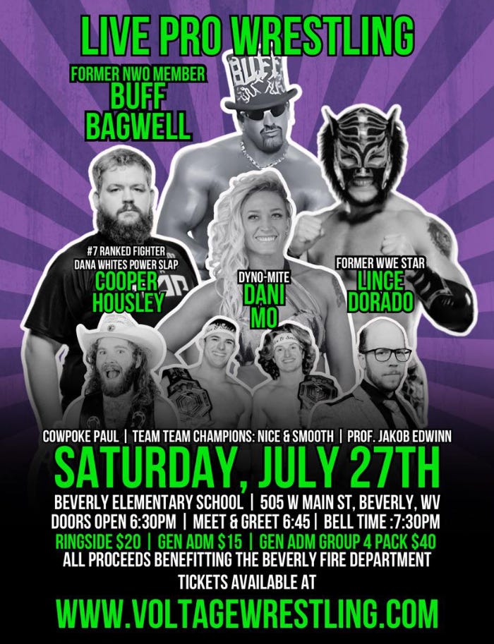 Saturday: Meet Buff Bagwell & Lince Dorado at Voltage Wrestling