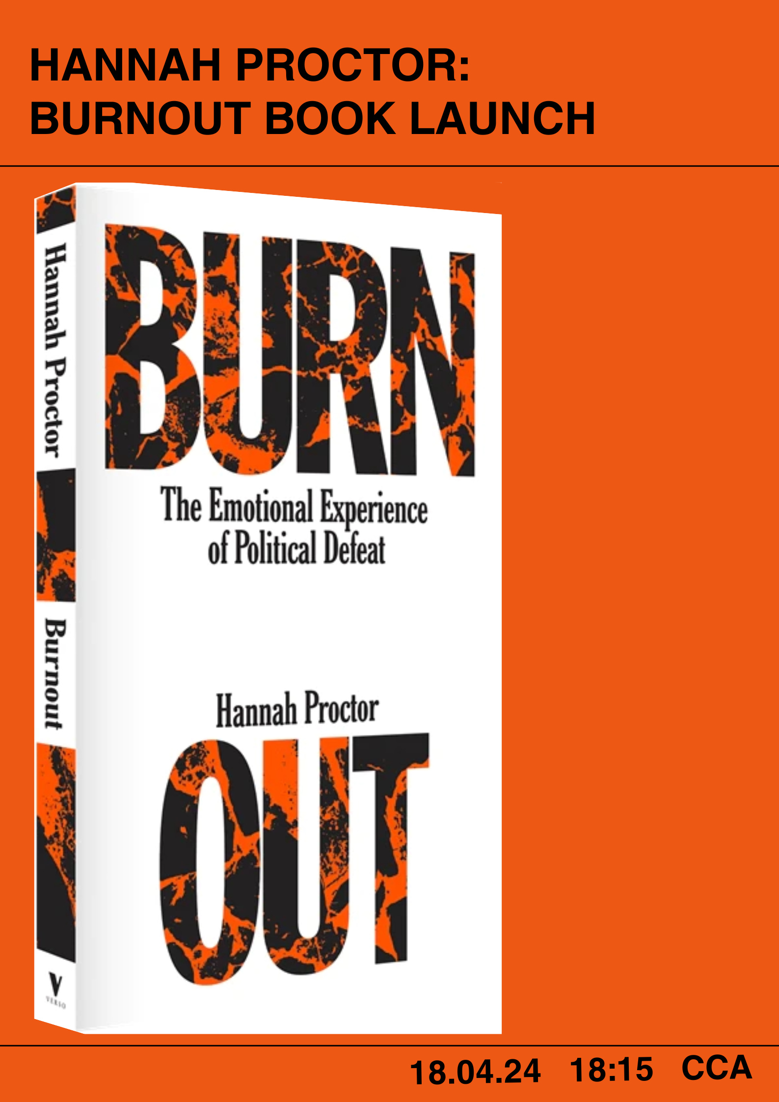 Book launch: Hannah Proctor – Burnout - by Aye-Aye Books