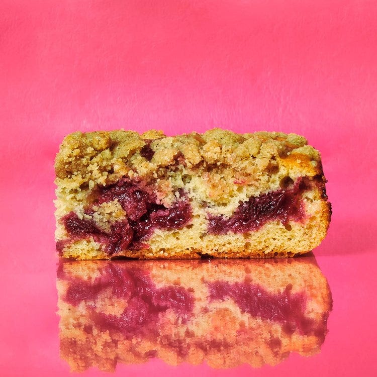 SOUR CHERRY CRUMB CAKE - ZAYNAB ISSA