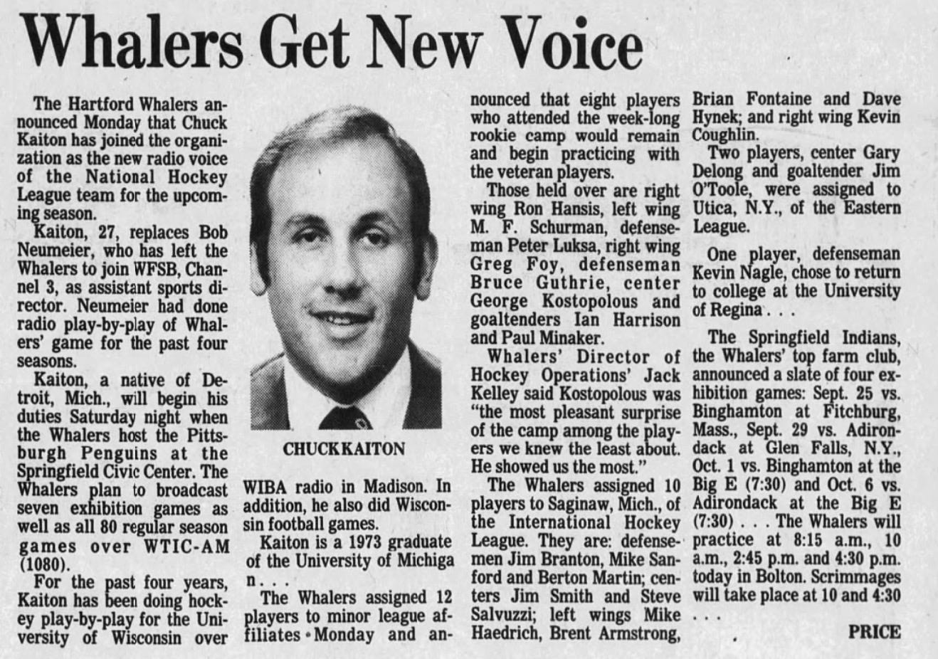 Chuck Kaiton Was a Poet From A Bygone Era – Home Ice Advantage