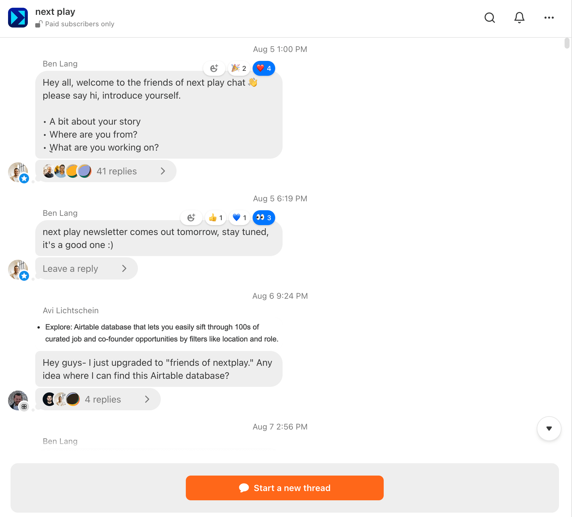 About - next play