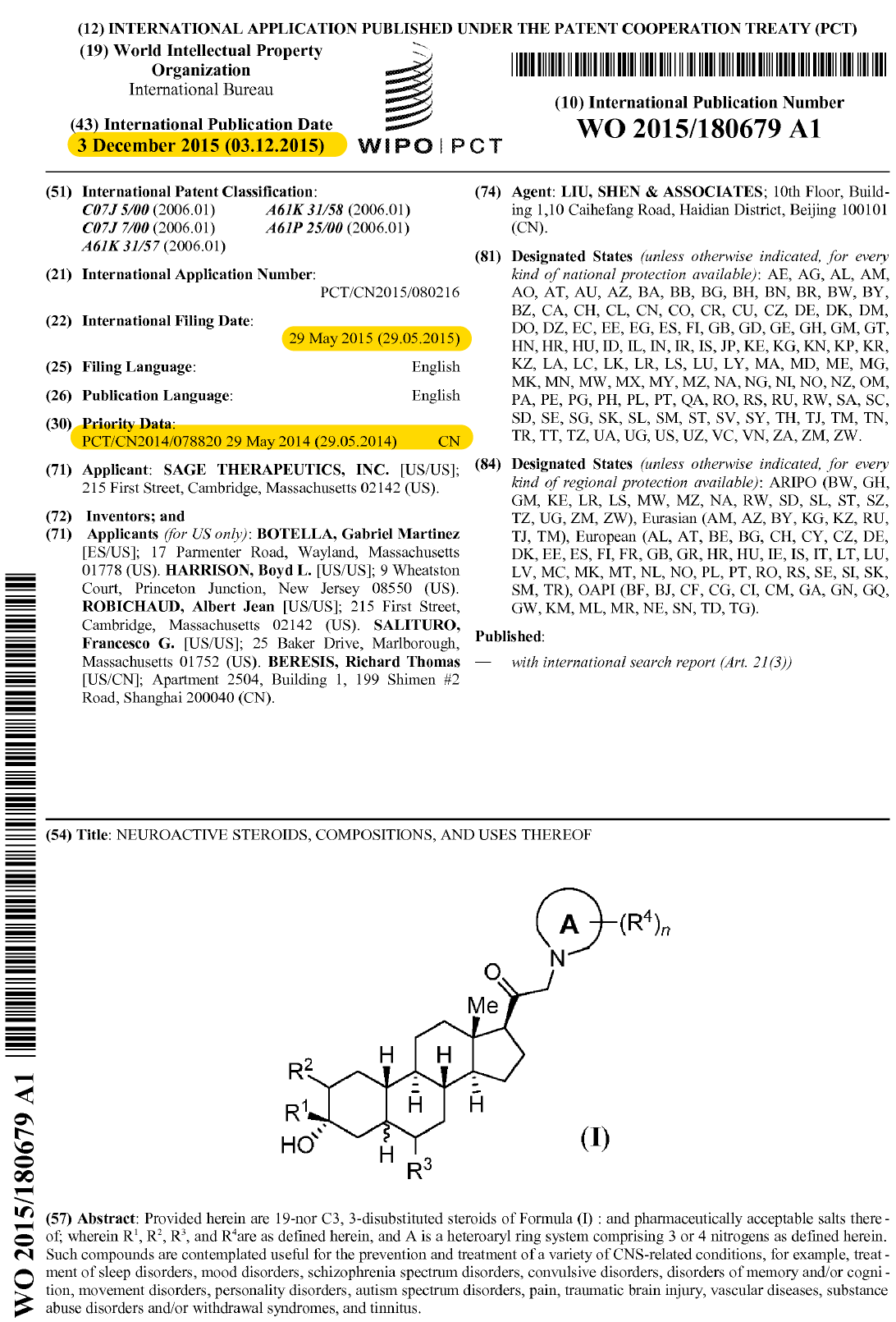 SAGE-324 (GABA-A receptor positive allosteric modulator)