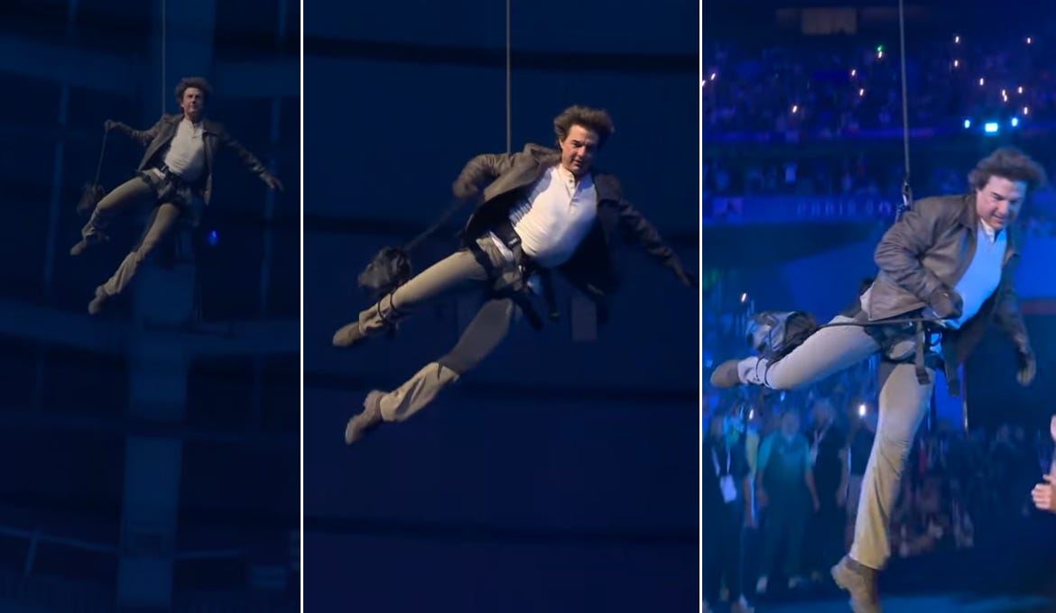 American flag memento at the closing ceremony of the 2024 Olympic Games ...