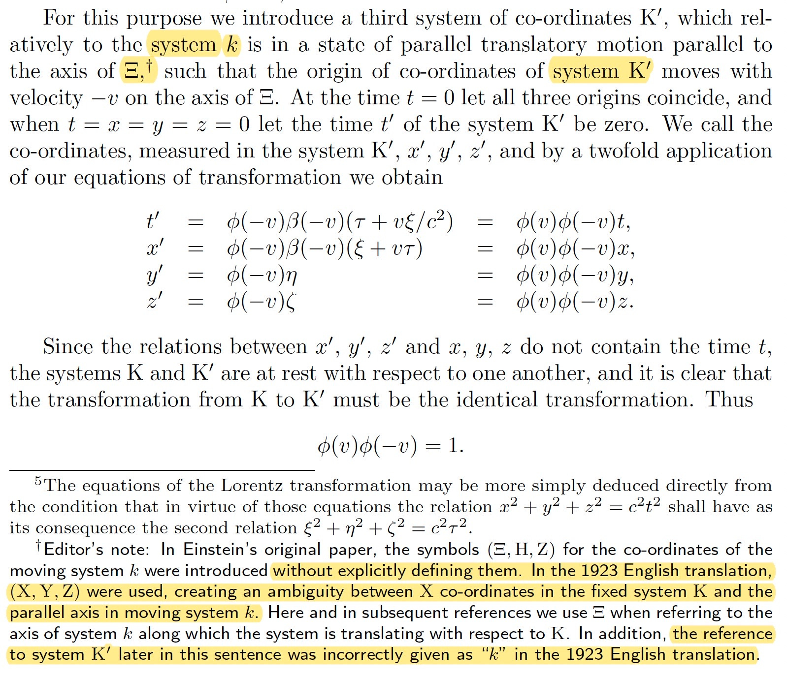 Five Errors Propagated in Einstein's Special Relativity Paper