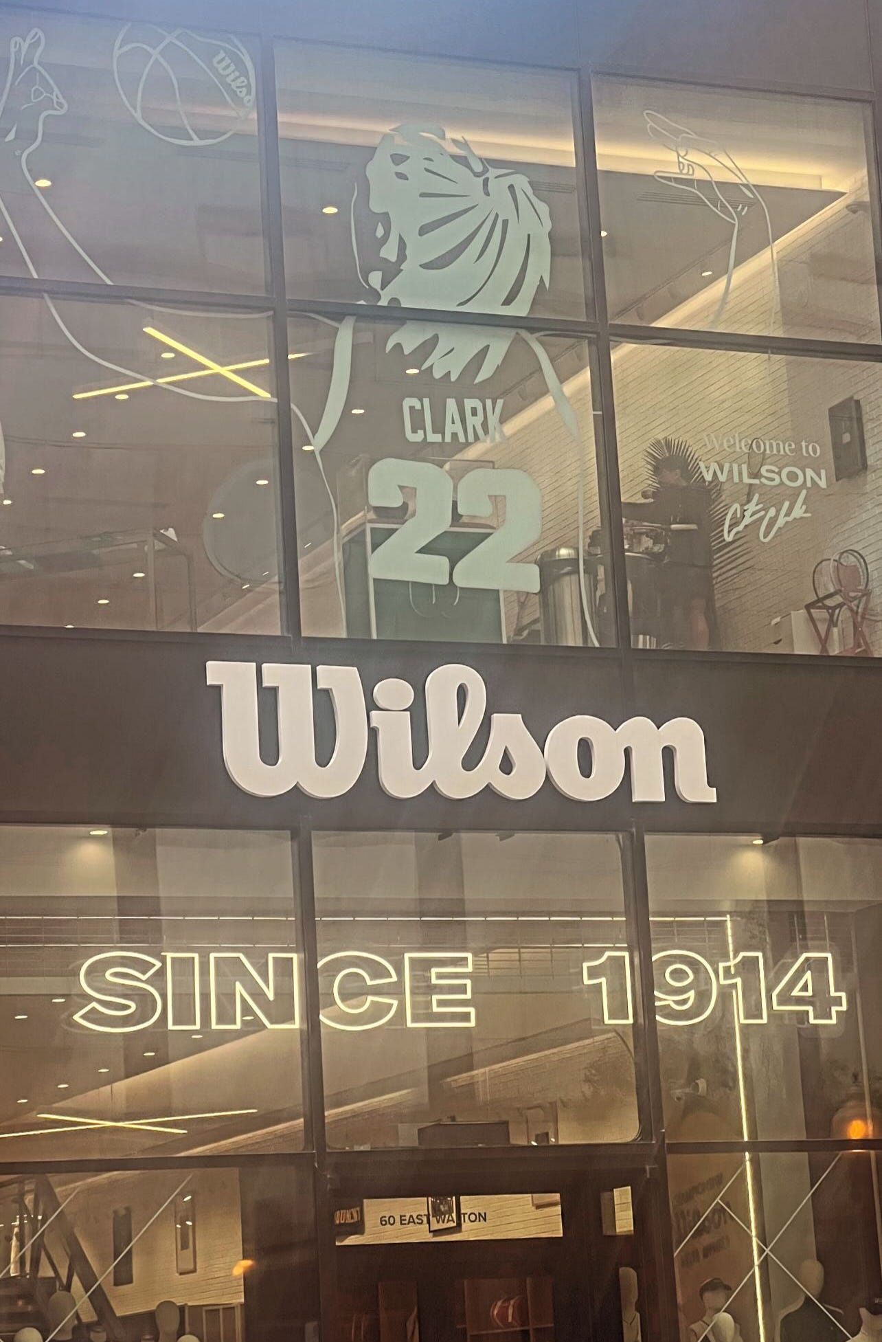 Caitlin Clark spotlighted on Wilson's Chicago store