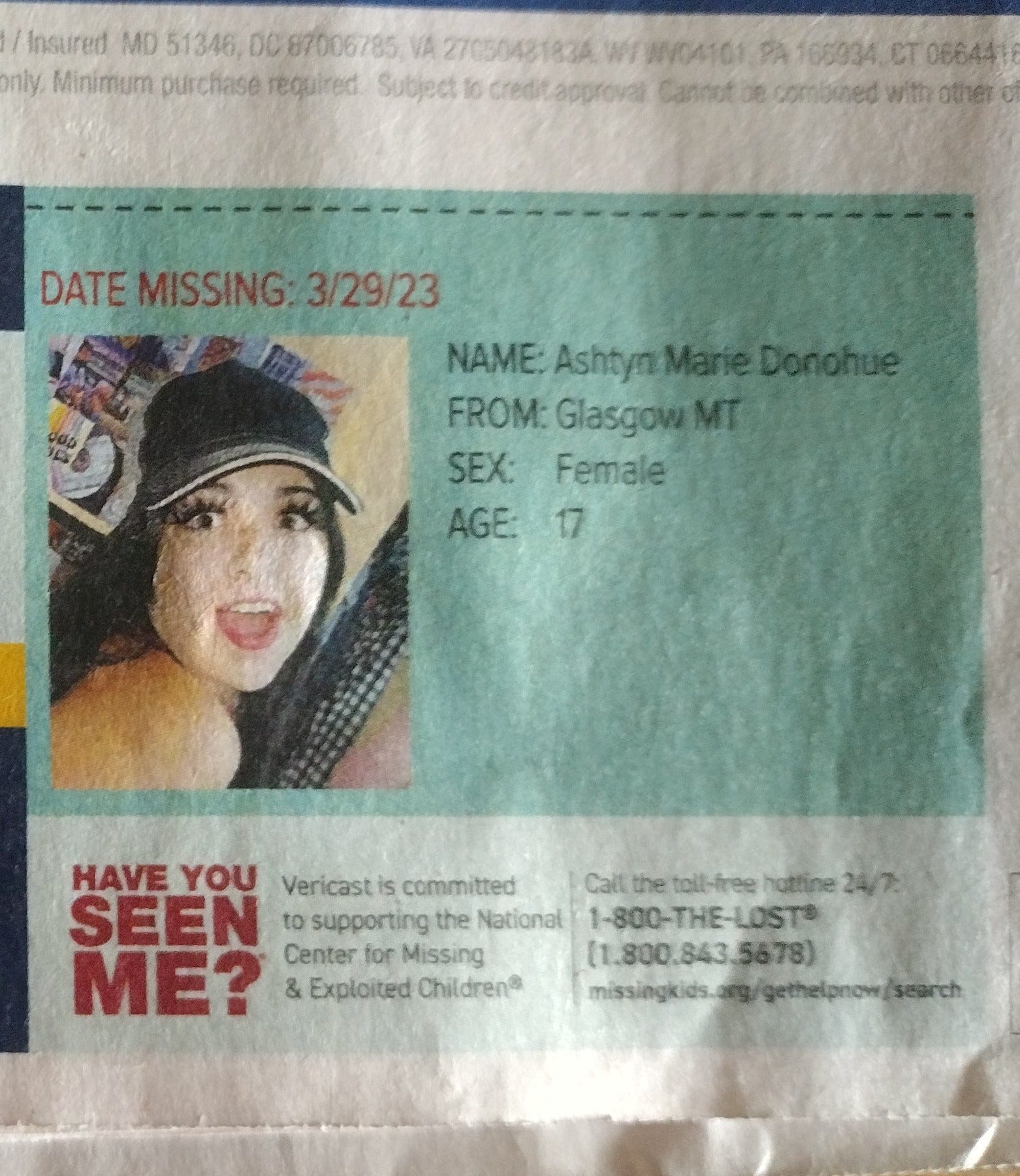Have You Seen Me? National Center for Missing and Exploited Children.